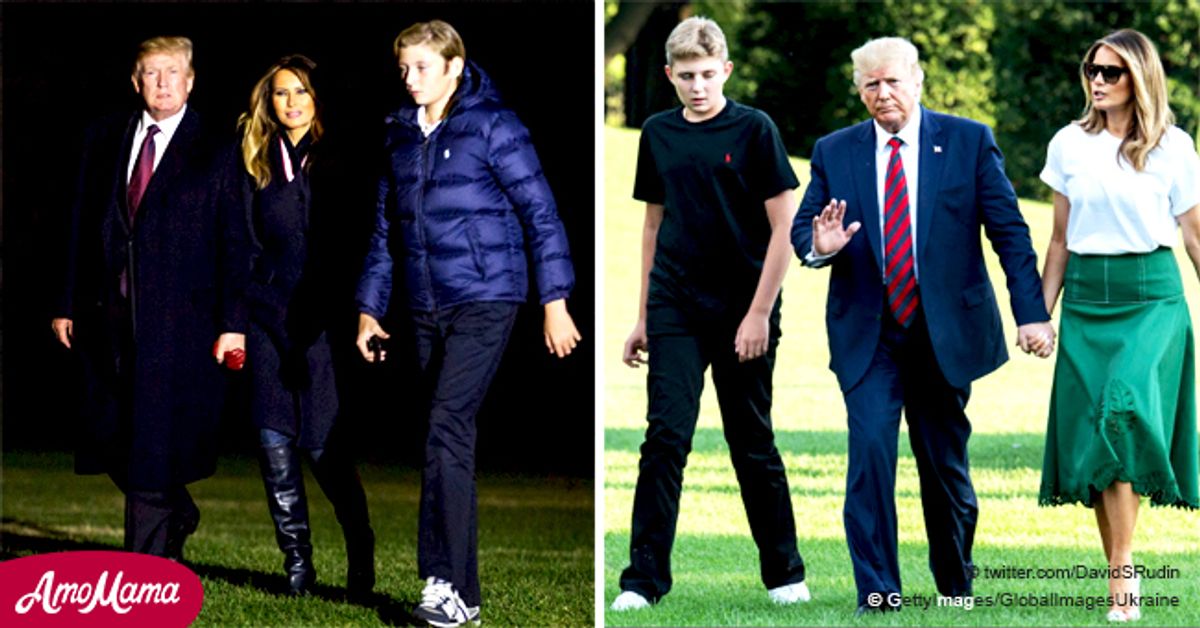 Barron Trump ya luce más alto que Donald y que Melania Trump en tacones ...